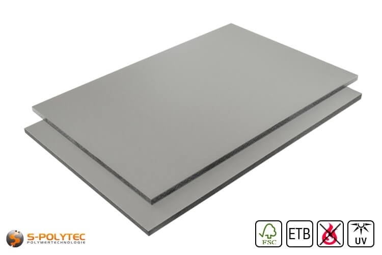 Buy HPL sheets dusty grey (RAL 7037) made to measure