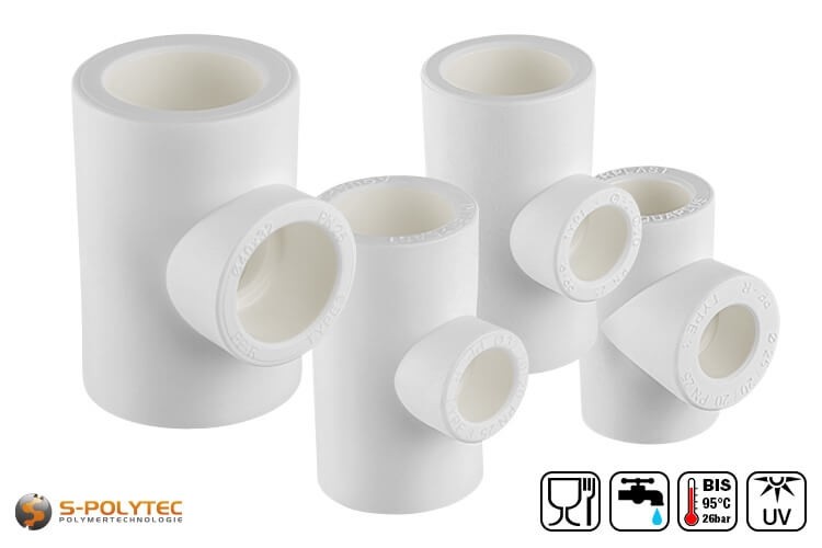 Aqua-Plus PP-R T-reducer in white | S-Polytec