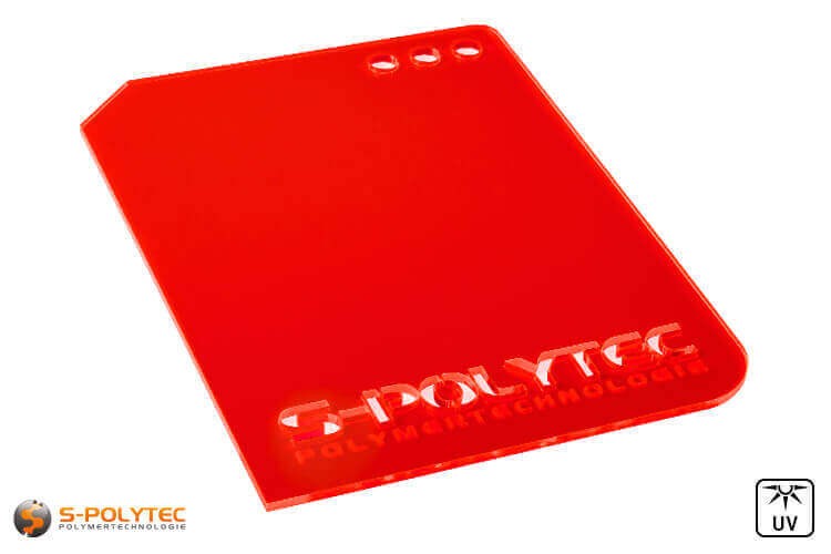 Acrylic glass red fluorescent laser-cut | S-Polytec