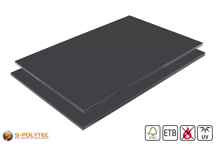 HPL panels anthracite (RAL7016) in custom cut | S-Polytec