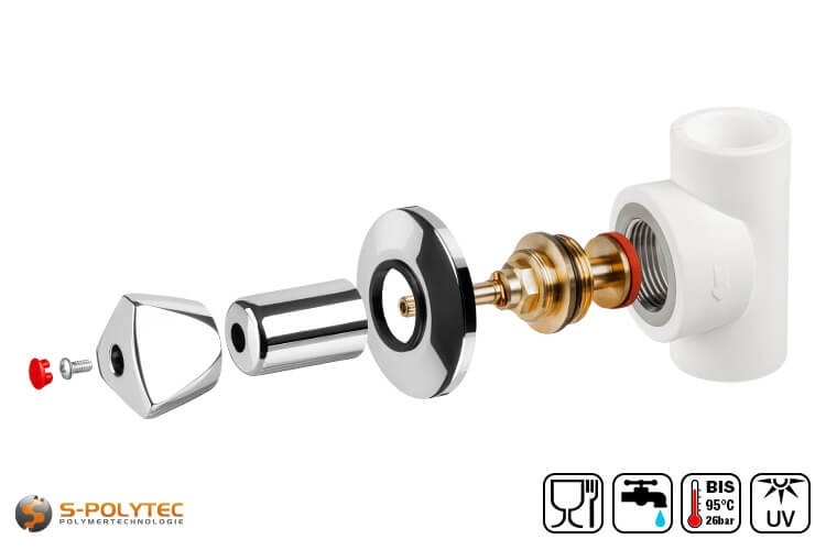 Aqua-Plus PP-R Shut-off valve (UP) White | S-Polytec