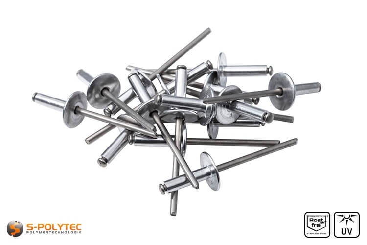 Aluminium facade rivets (unpainted) for facade panels