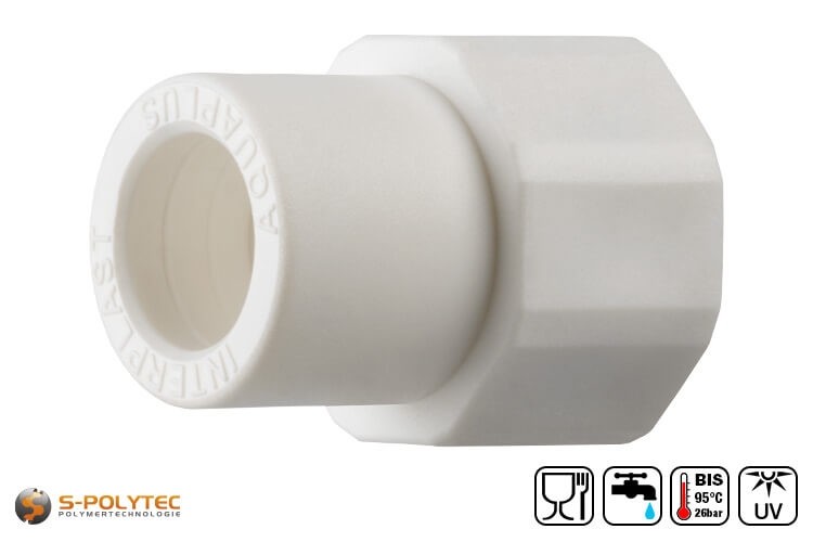 Aqua-Plus PP-R coupling IG in white | S-Polytec