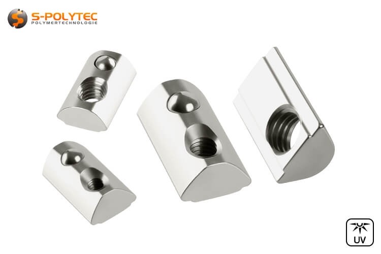 Slot nut with spring ball (nickel-plated)
