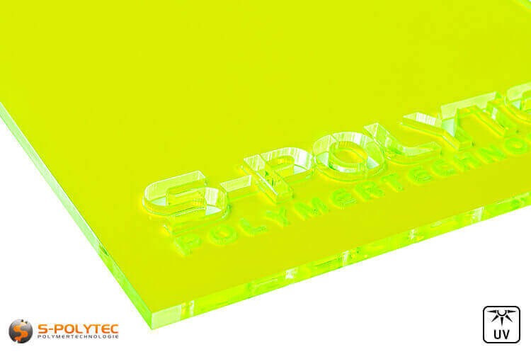 Acrylic glass green fluorescent laser-cut | S-Polytec