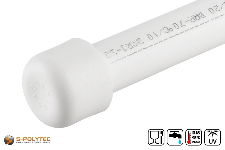 Aqua-Plus PP-R pipe end cap in white | S-Polytec