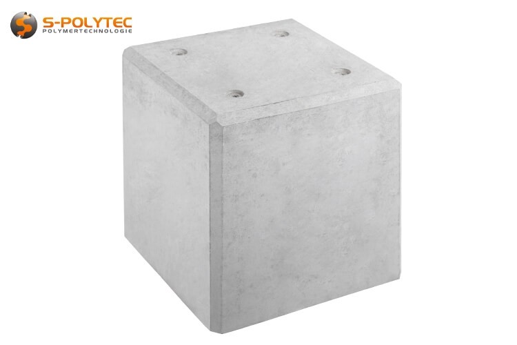 Prefabricated concrete base for patio roofs
