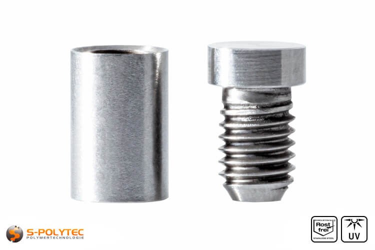 Spacer stainless steel 10 x 15mm screwable | S-Polytec