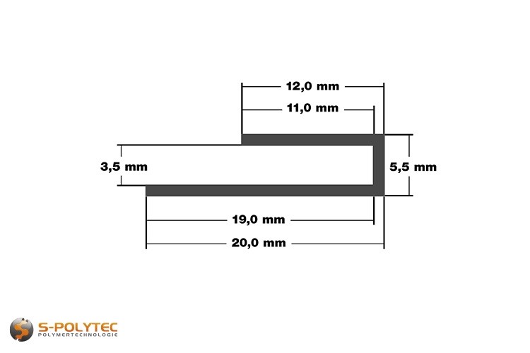 Buy aluminium U-profile 3mm cheap online | S-Polytec